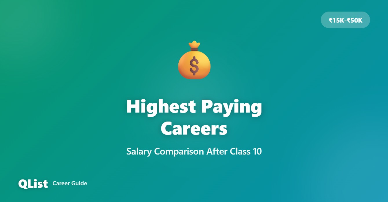 Career Salary After Class 10 — Stream Comparison | QList